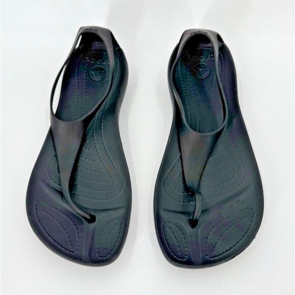 CROCS | Shoes | Crocs Sexi Flips Sandals 7 Black T Strap Thong Italian ...